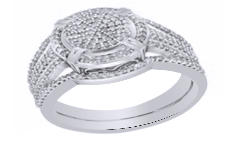 AFFY White Natural Diamond Halo Ring In Solid Gold (0.5 Cttw) - Walmart.com