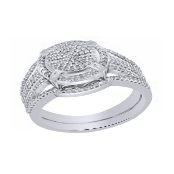 AFFY White Natural Diamond Halo Ring In Solid Gold (0.5 Cttw) - Walmart.com