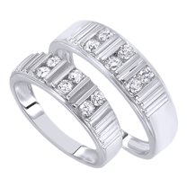 AFFY Princess Cut White Natural Diamond Bridal Engagement Wedding Ring ...