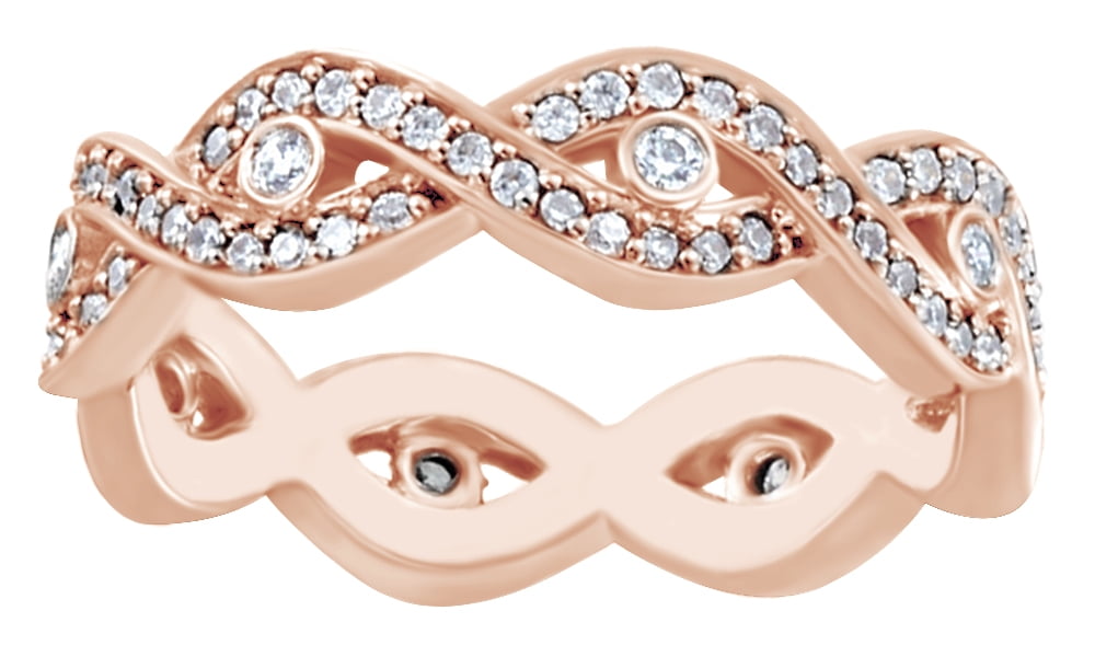 AFFY White Natural Diamond Infinity Inspired Eternity Band Ring 14K ...
