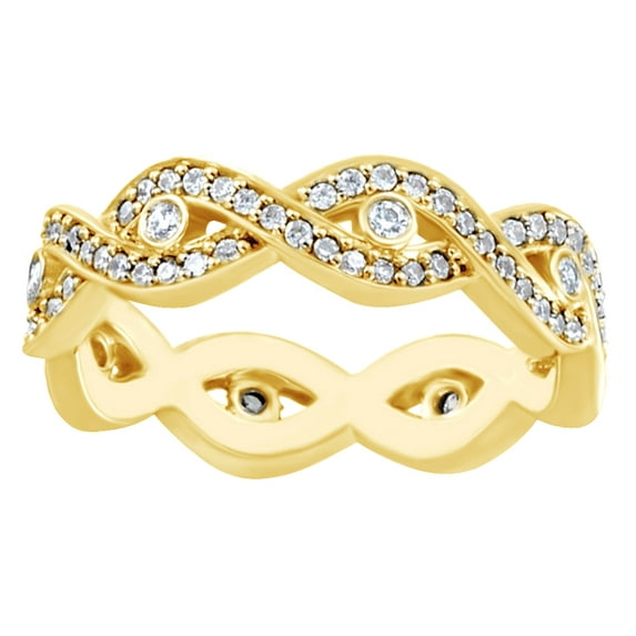AFFY White Natural Diamond Infinity Inspired Eternity Band Ring 14K ...