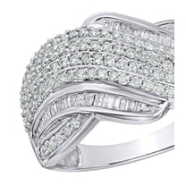 AFFY White Natural Diamond Multi-Row Orbit Ring in Solid 10k Yellow Gold - Walmart.com
