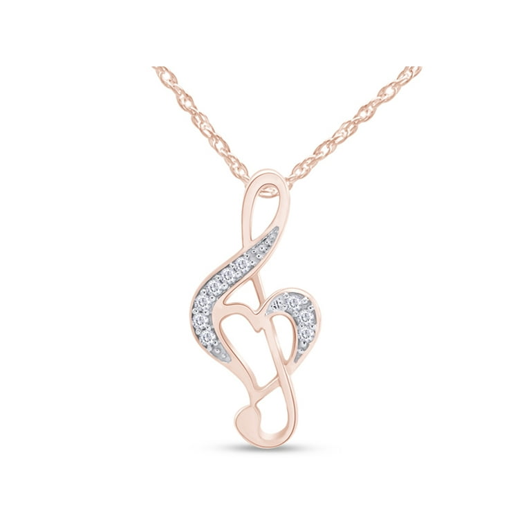 Music Note Heart Necklace