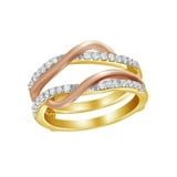 AFFY White Natural Diamond Overlay Solitaire Enhancer Ring in 14k Two ...