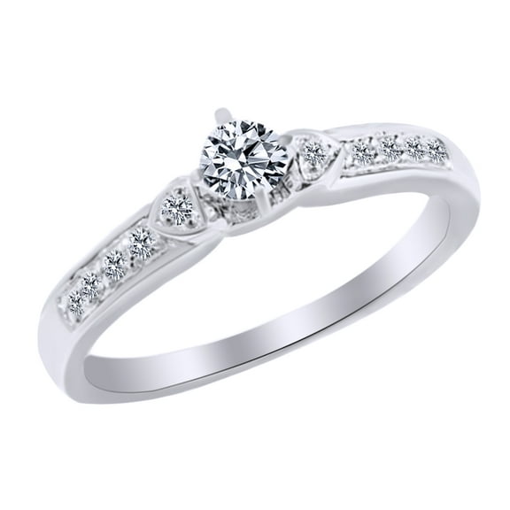 AFFY White Natural Diamond Accent Bypass Promise Ring In 10k Yellow ...