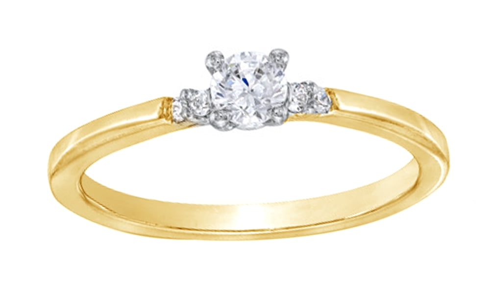 AFFY White Natural Diamond Promise Ring in 10k Yellow Gold - Walmart.com