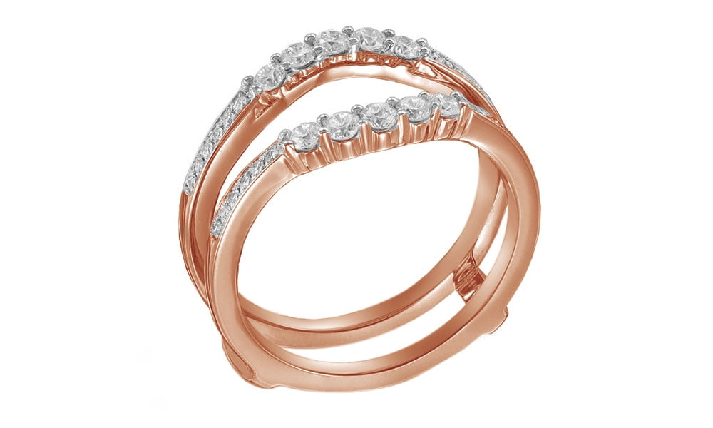 AFFY White Natural Diamond Solitaire Enhancer Engagement Ring in 14K ...