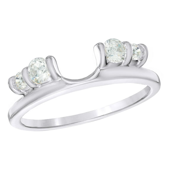 AFFY White Natural Diamond Solitaire Enhancer Ring in 10k White Gold (0 ...