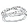 AFFY White Natural Diamond Solitaire Twist Wrap Ring in 10k White Gold ...