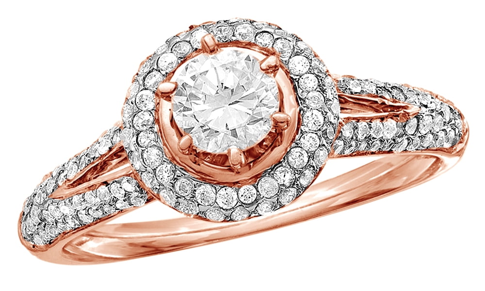 AFFY White Natural Diamond Split Shank Frame Engagement Ring in 10k ...