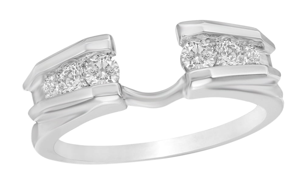 AFFY White Natural Diamond Tension-Style Solitaire Enhancer Ring in 14k ...