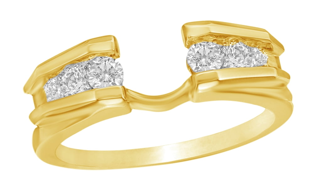AFFY White Natural Diamond Tension-Style Solitaire Enhancer Ring in 14k ...