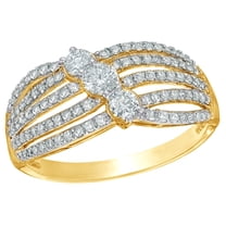 AFFY White Natural Diamond Seven Stone Three Piece Stackable Ring Set ...