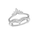 AFFY White Natural Diamond Tiara-Style Solitaire Enhancer Ring Guard in ...