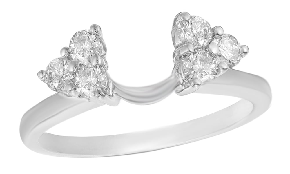 AFFY White Natural Diamond Tri-Sides Solitaire Wrap Enhancer Ring in ...