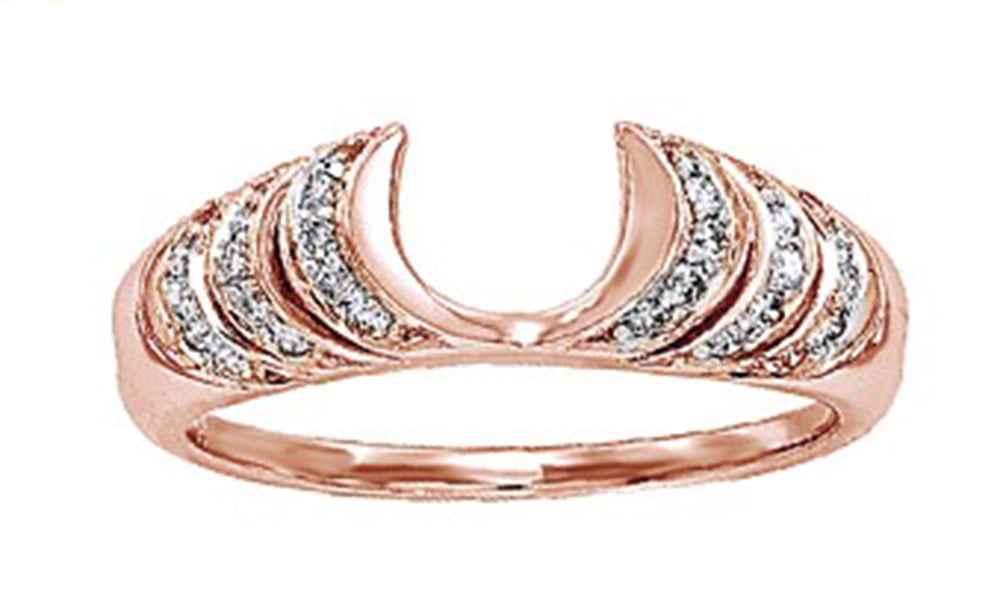 AFFY White Natural Diamond Wrap Enhancer Solitaire Ring In 10k Rose ...