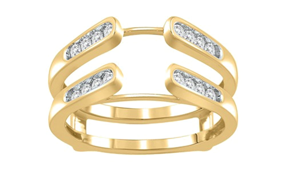 AFFY White Natural Diamonds Solitaire Guard Wrap Enhancer Ring in 14k ...