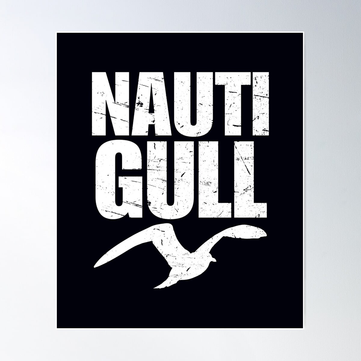 White Nauti Gull Poster Wall Art, Modern Wall Decor For Living Room ...