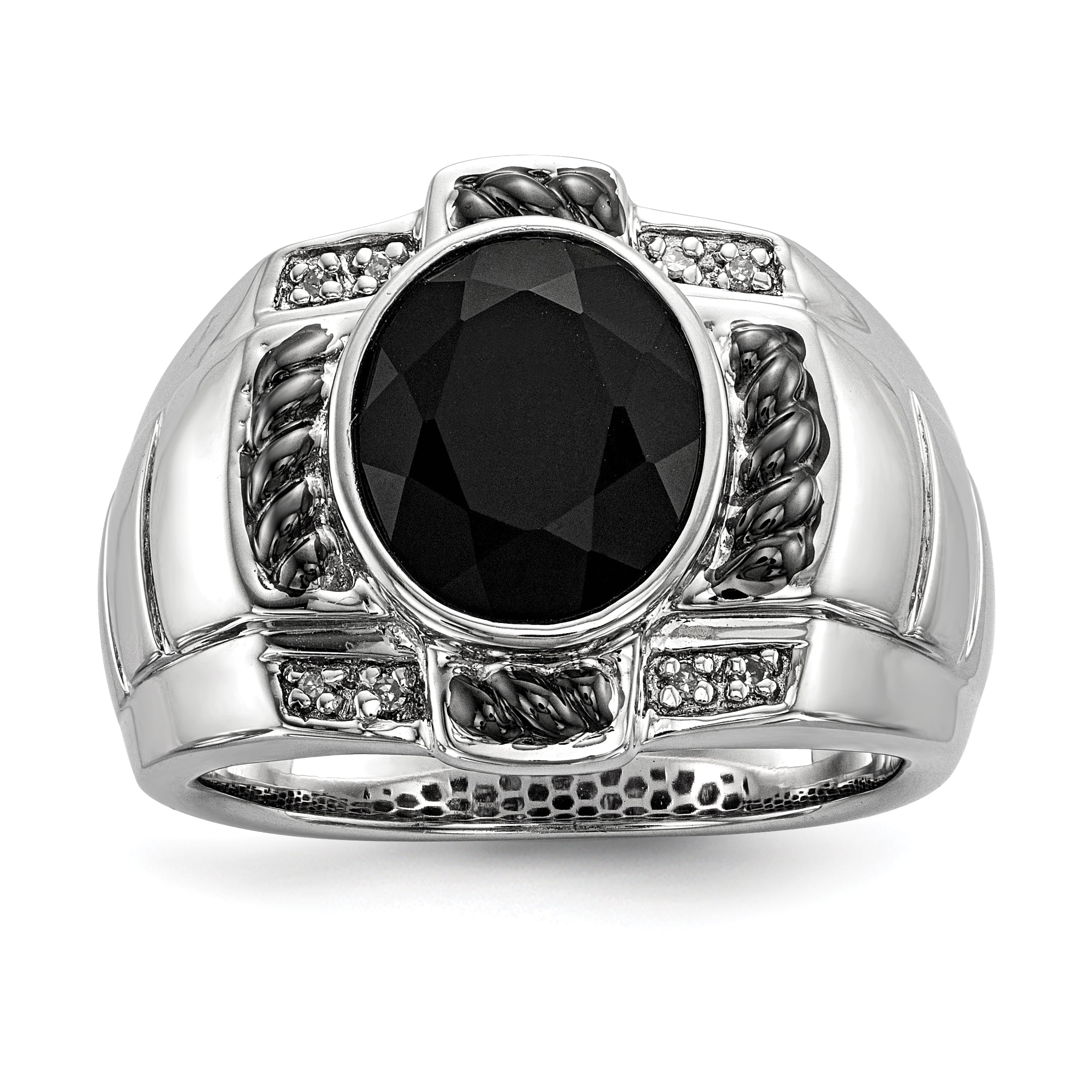 White Night Diamonds White Night Sterling Silver Black Rhodium-plated ...