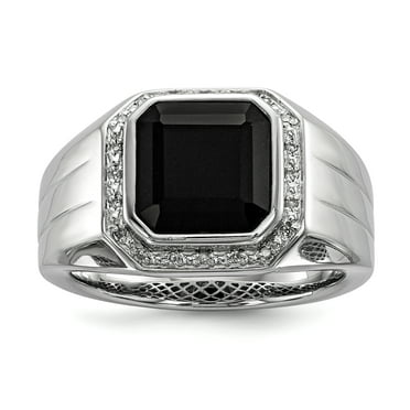 White Night Sterling Silver Black Rhodium-plated Garnet and Diamond ...