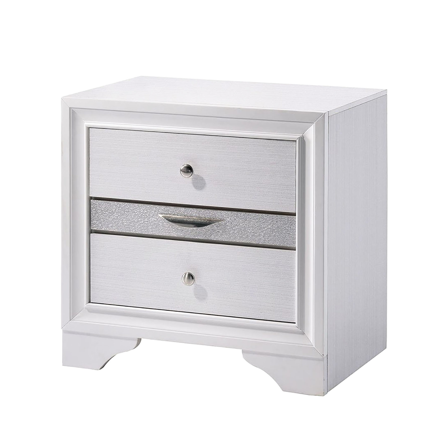 White Nightstand with 3 Drawers | Bedroom Furniture with Hidden Drawer ...