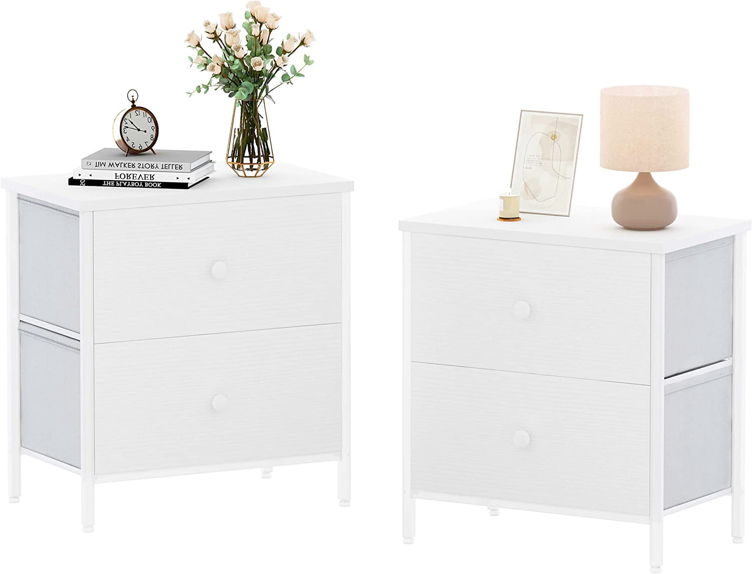 White Nightstands Set of 2 - Nightstand and Dresser Sets Night Stand ...