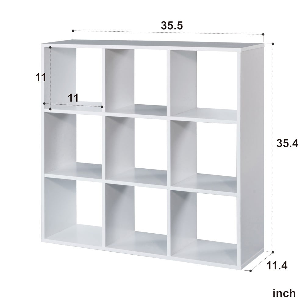 White Nine Grid Open Cube Storage Shelf - Walmart.com