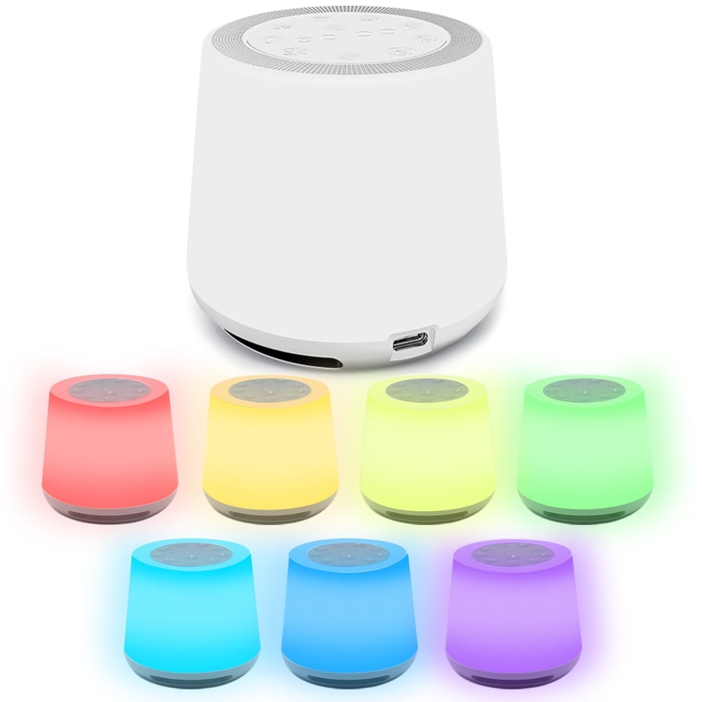 lidlife White Noise Machine, 18 Sounds, Night Light, Portable, Battery ...