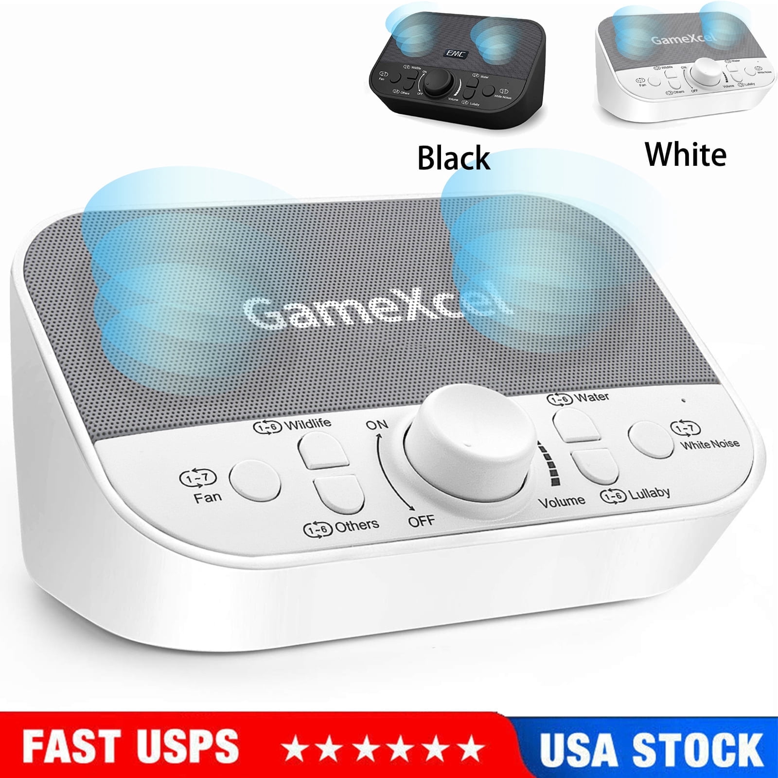 Gamexcel White Noise Machine, 38 Sounds, Timer and Memory Function ...