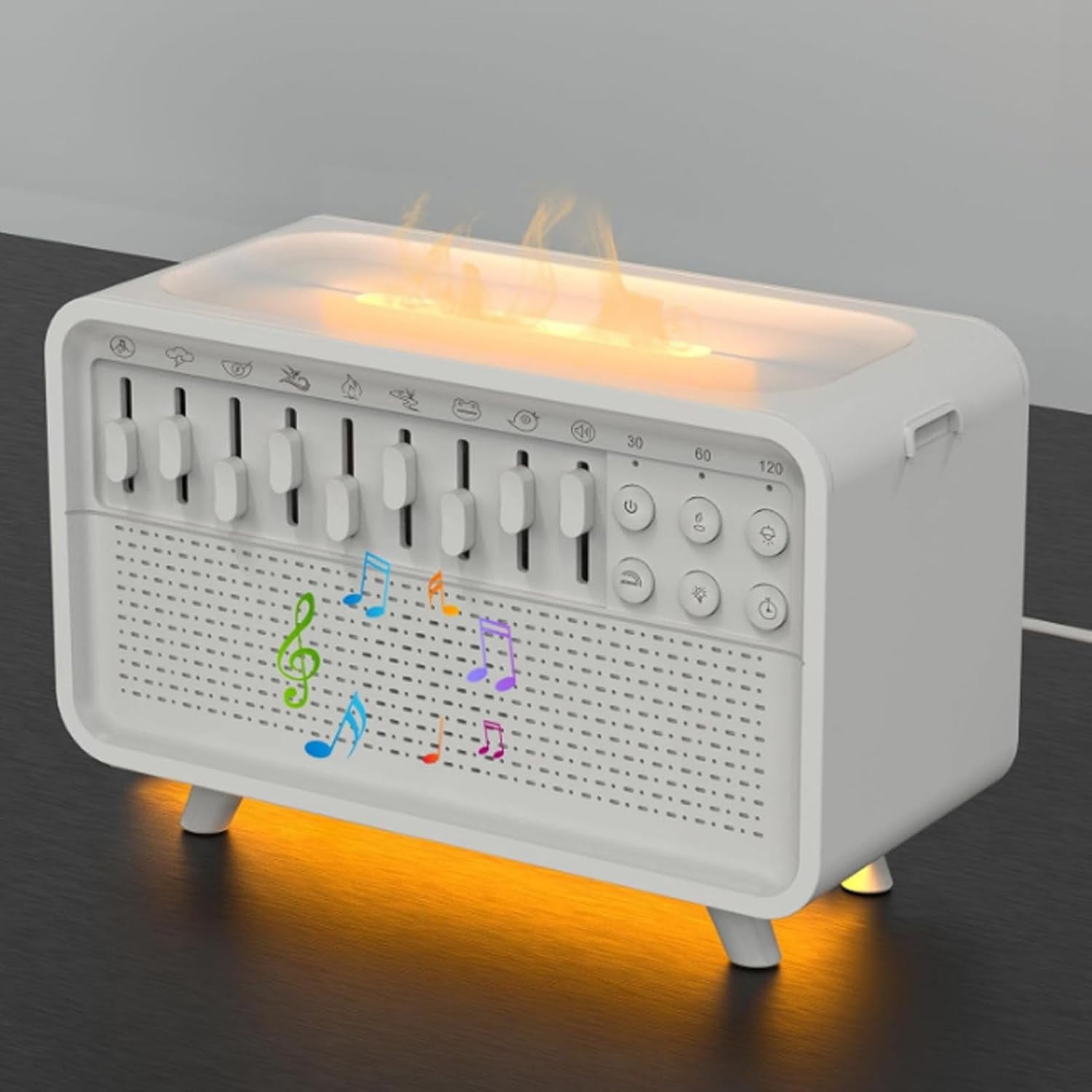 White Noise Night Light Humidifier, Sound Machine for Sleep, Bluetooth ...