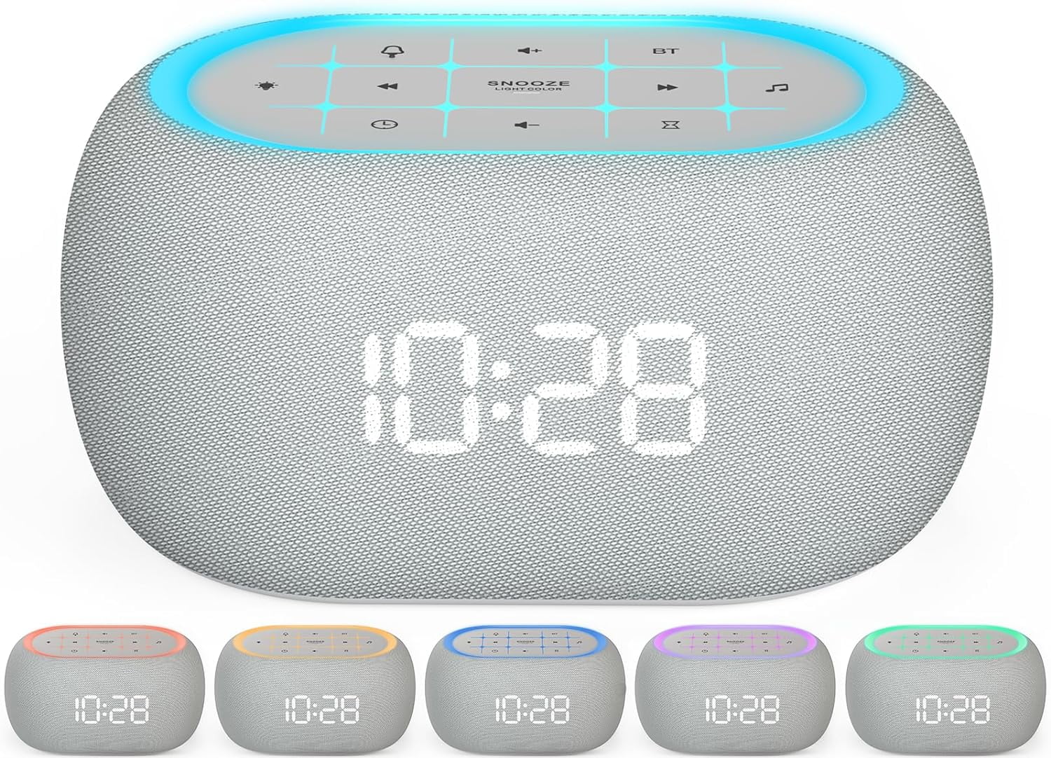 White Noise Sound Machine Alarm Clock with Bluetooth Speaker, 21 ...