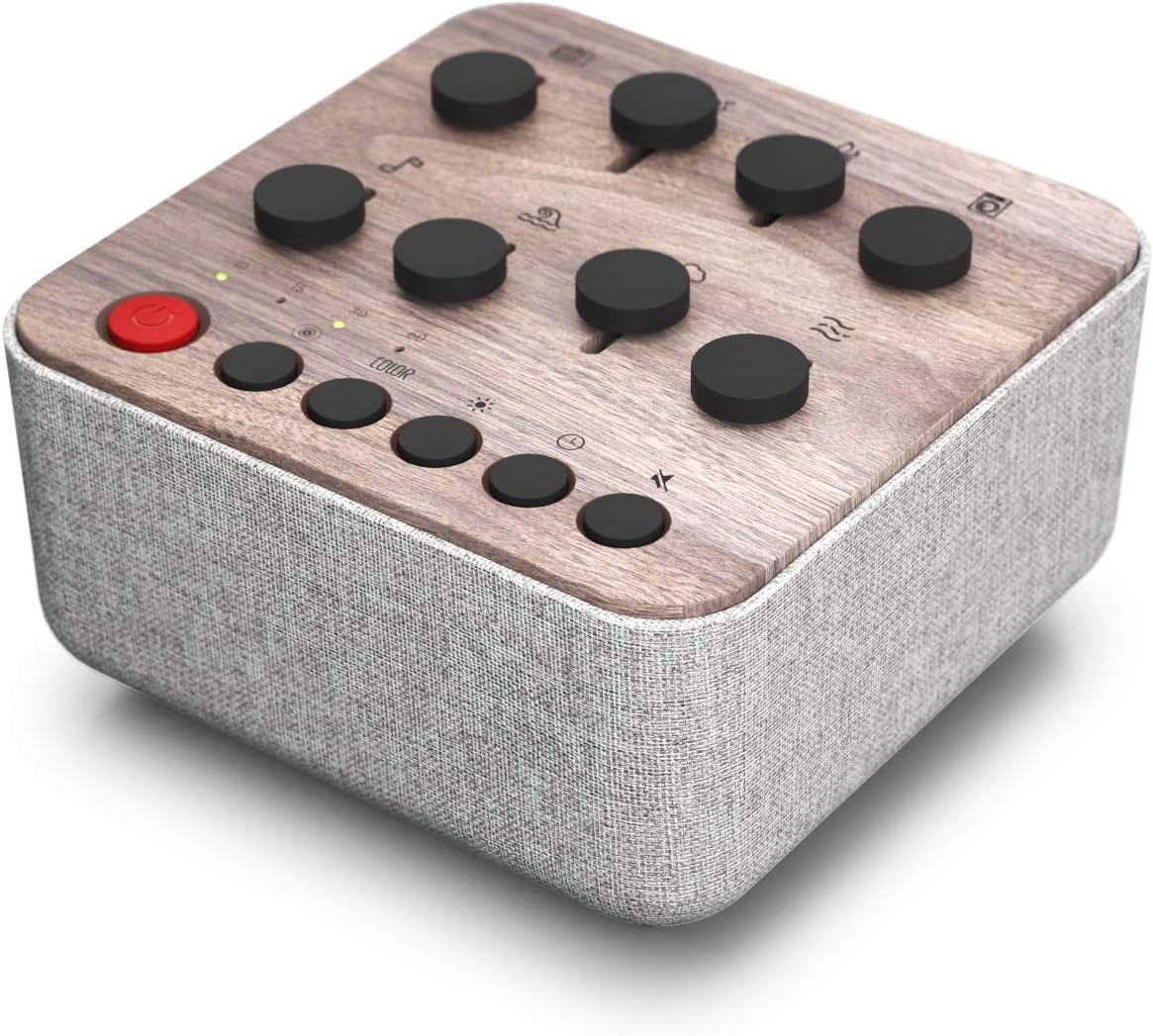 White Noise Sound Machine Mixer-Pulsing Light with 8 Natural and ...