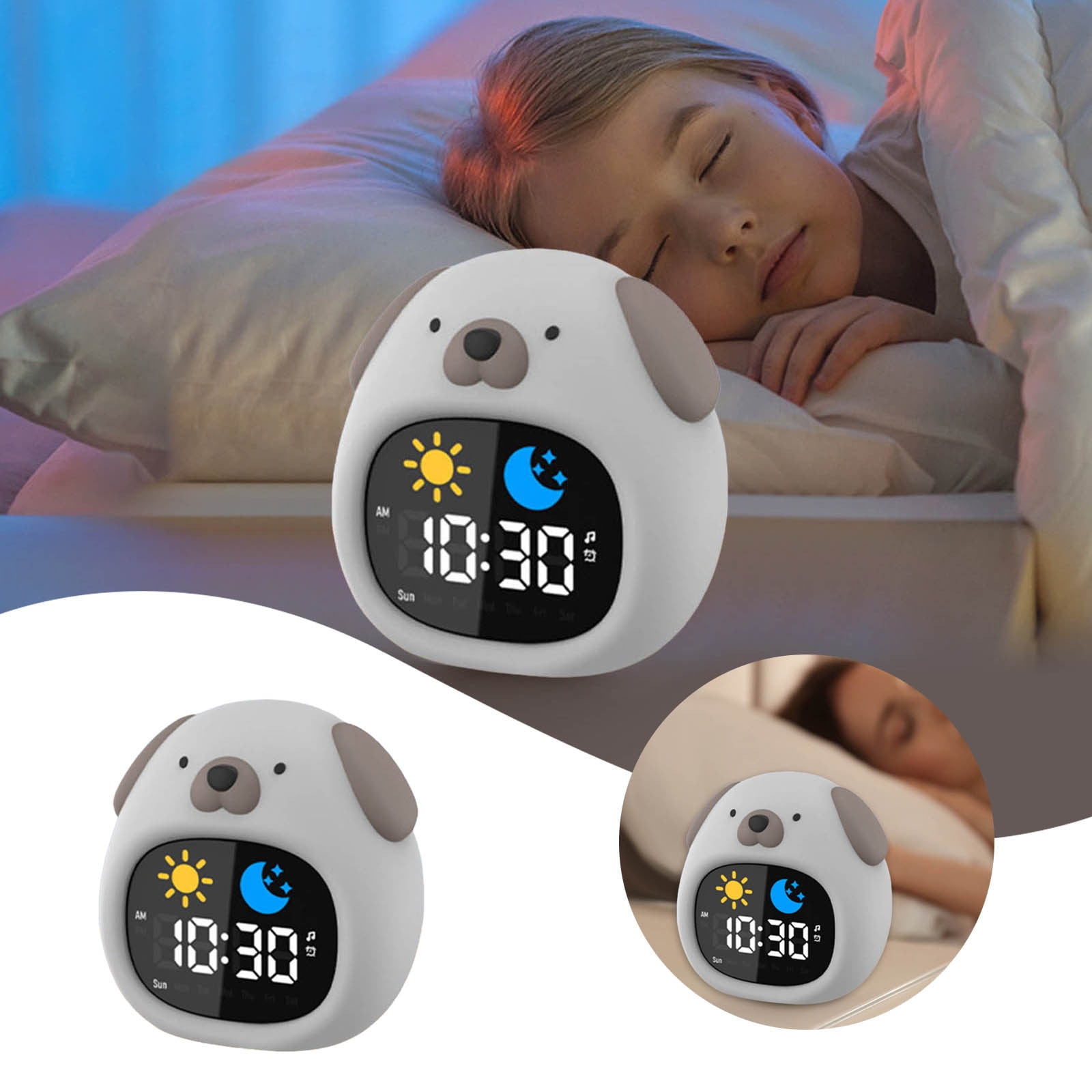 White Noise Sound Machine with Nightlight Alarm Clock 25 Soothing ...