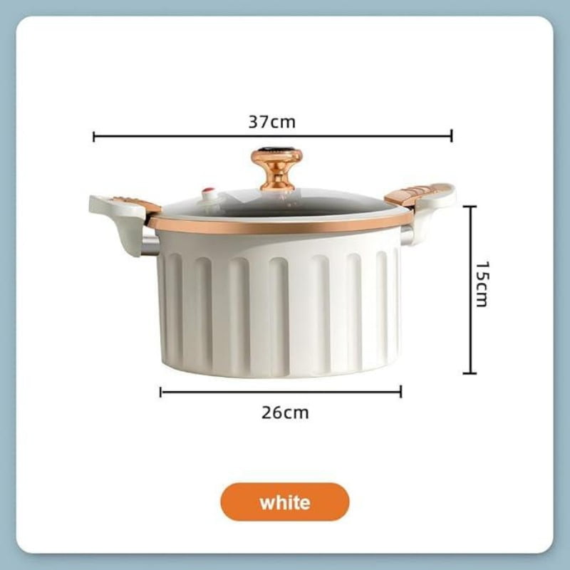 White,Non-stick Enamel Micro Pressure Cooker, 2.11gal Large Capacity ...