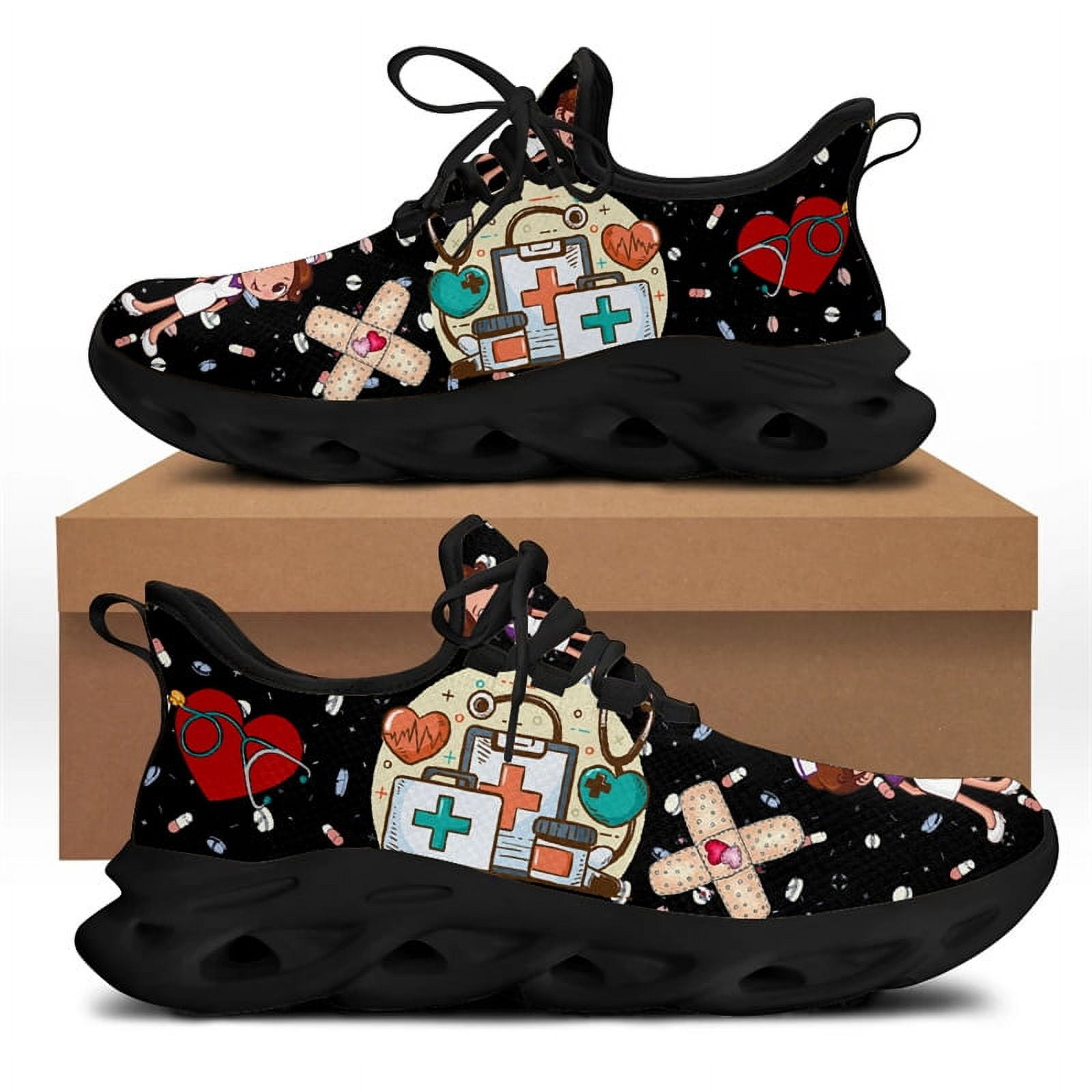 White Nursing Shoes for Women Cute Cartoon Nurse Women Sneakers Brand ...