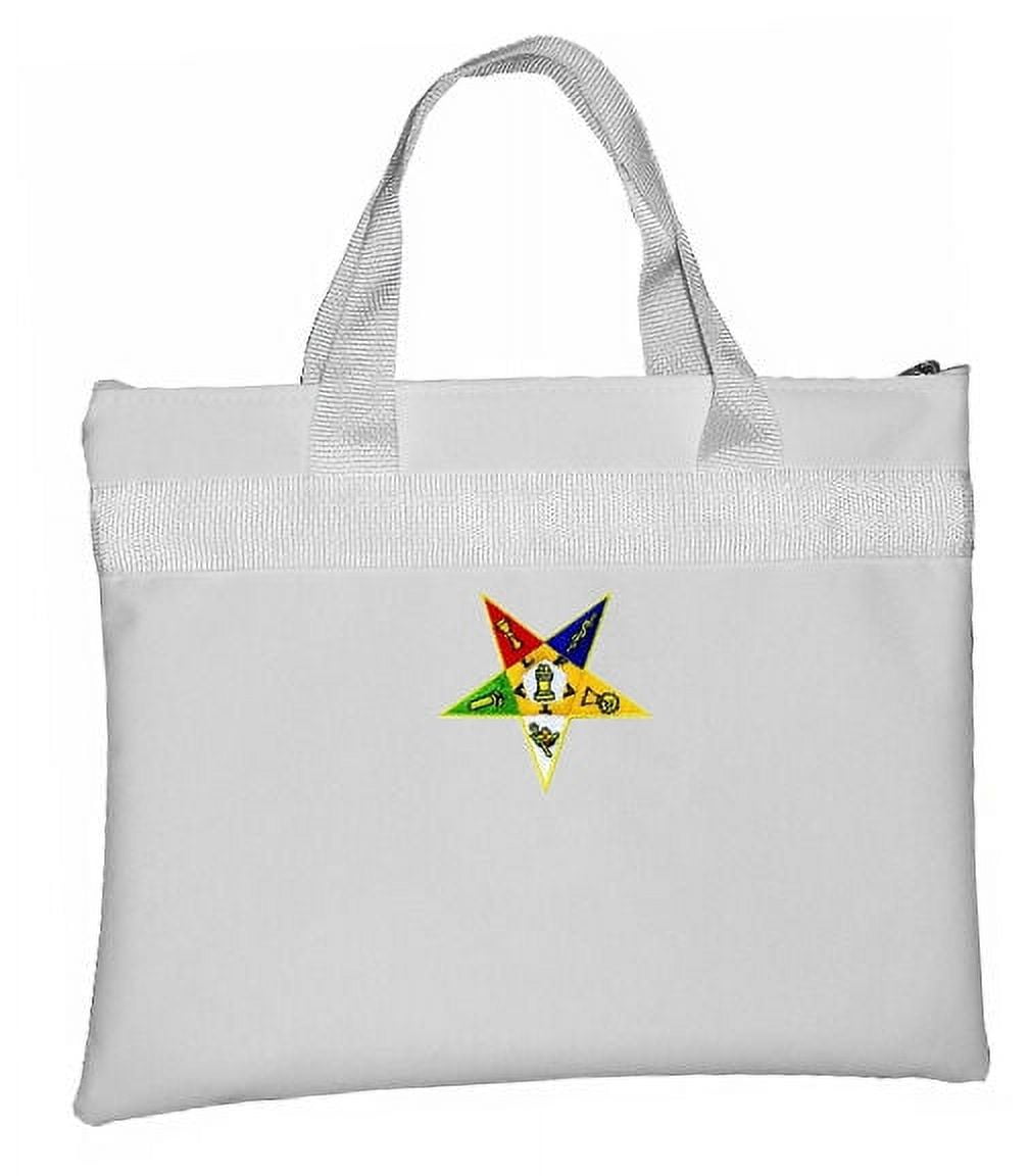 White OES Tote Bag for Order of the Eastern Star - Colorful Classic Cut ...