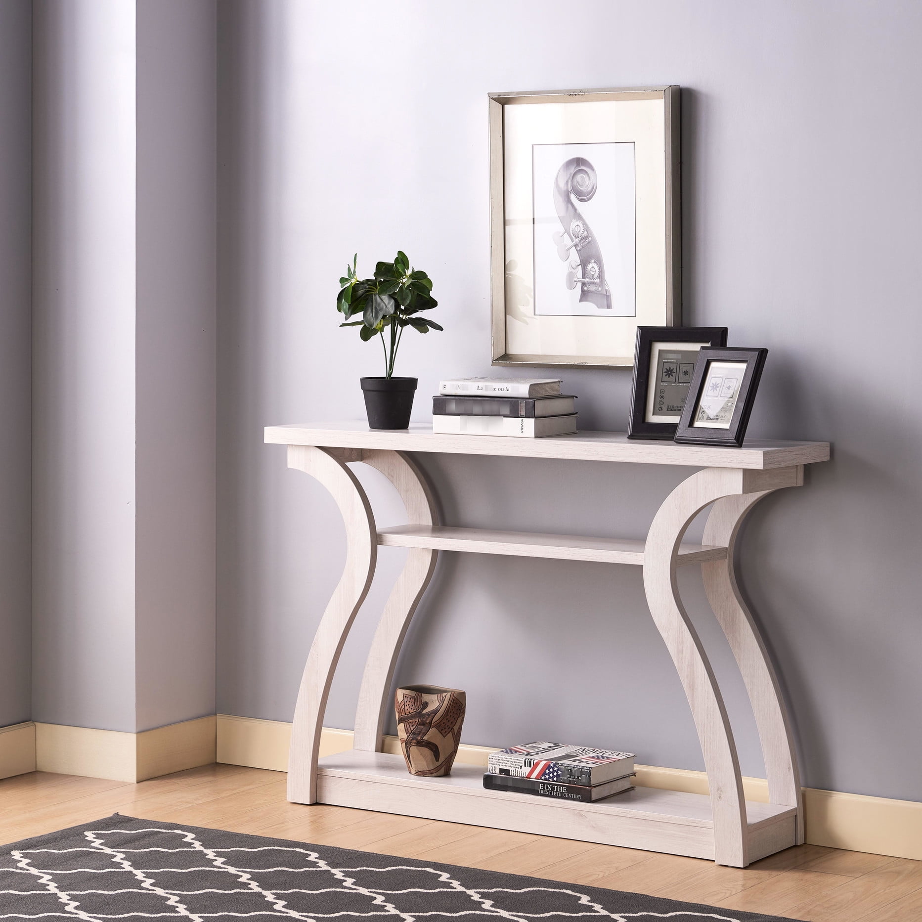 White Oak Console+Curved Body”-“Entryway Arrangement+Showcase Plants ...