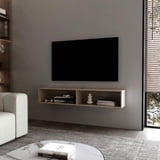 White Oak Media Rack with 2 Shelves / Streamlines Living Room ...