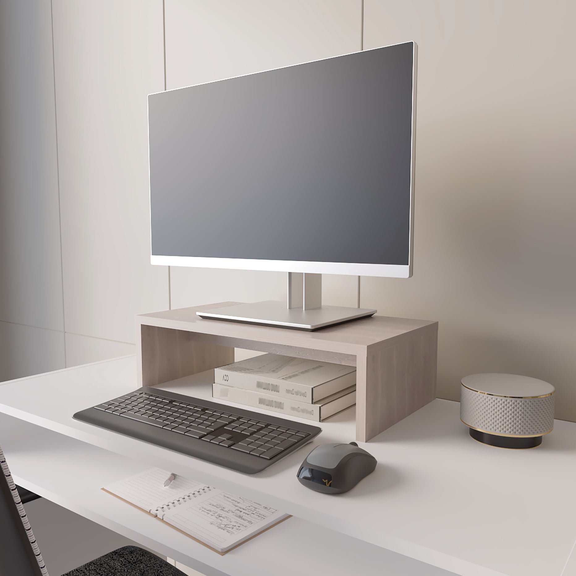 White Oak Monitor Stand - Increases Comfort And Efficiency, 19.0"w X 10 ...