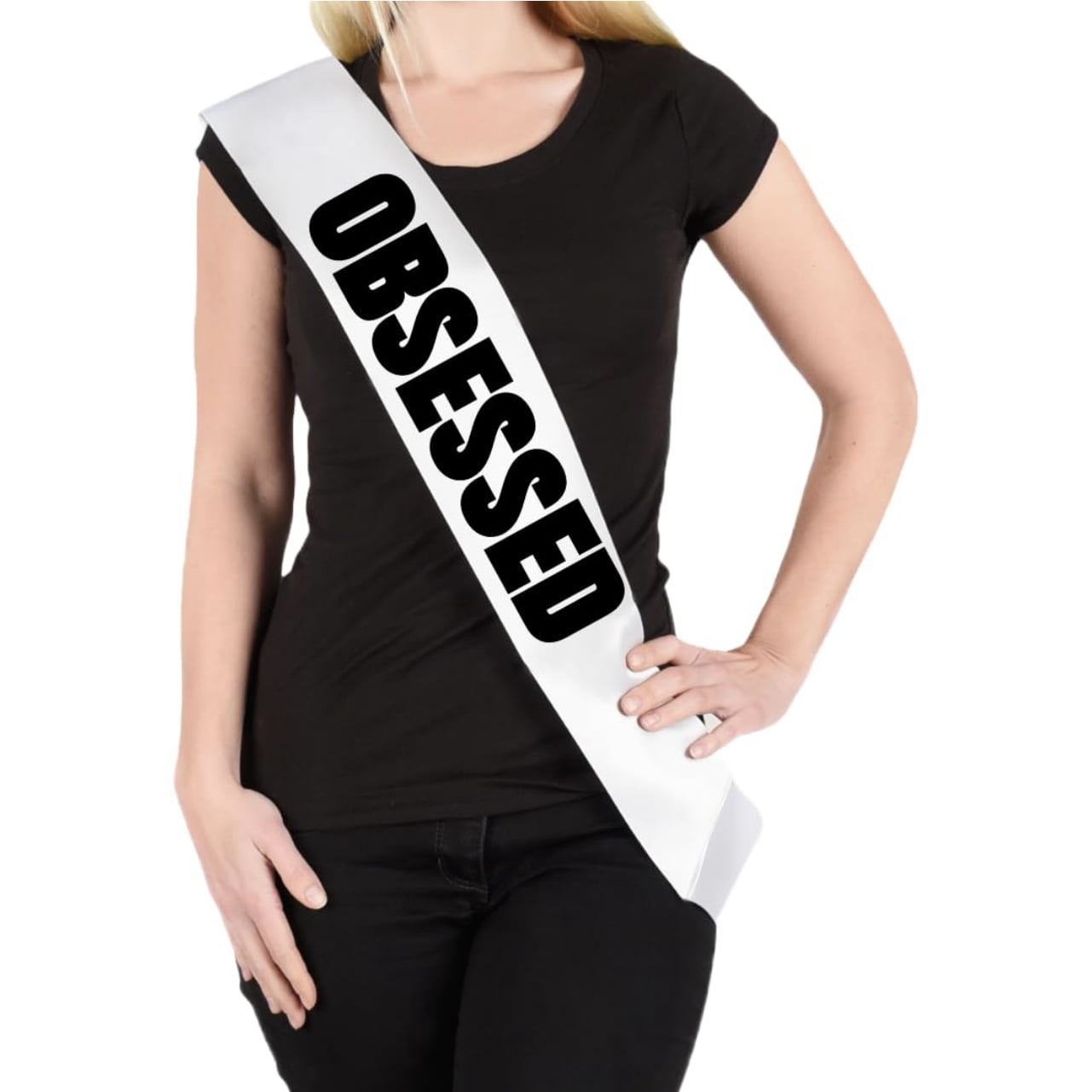 White Obsessed Sash for Women, Bachelorette Parties - Walmart.com