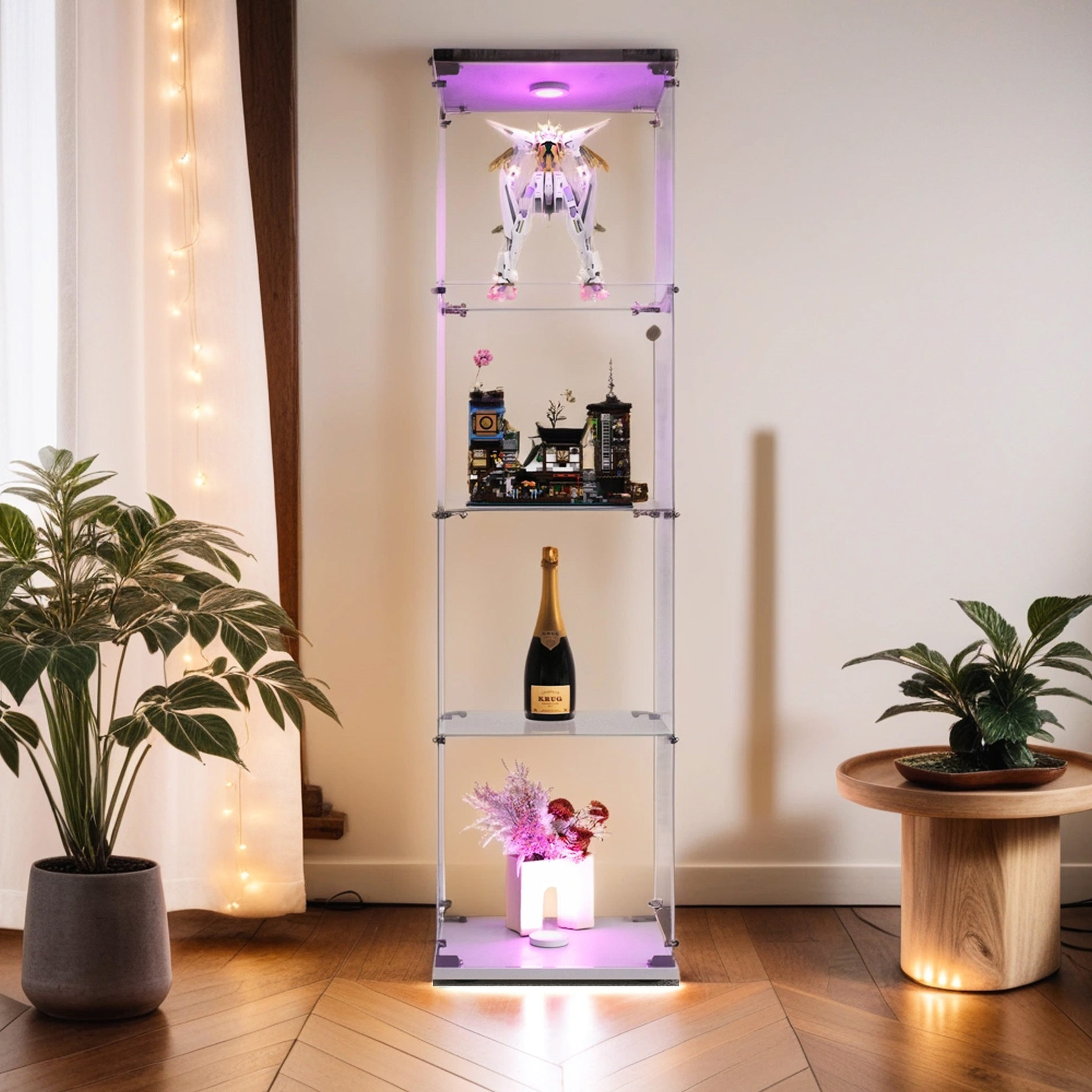 White One - Door Glass Display Cabinet | Suitable for Storing Various ...