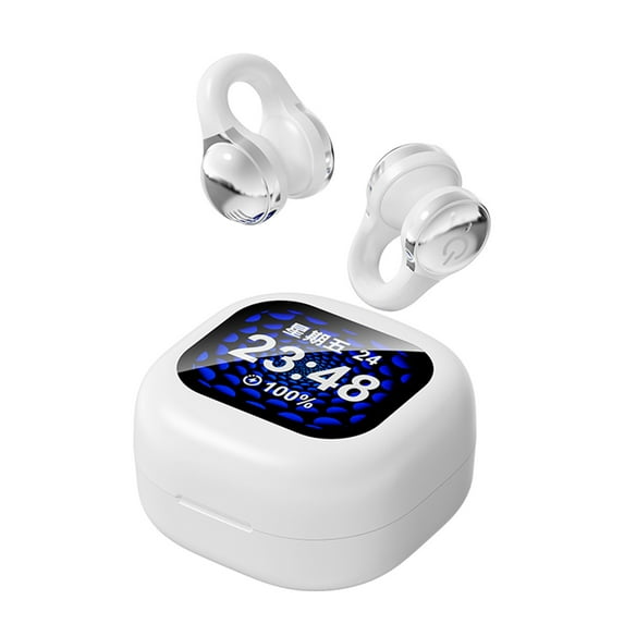White Open Ear Earbuds Bluetooth 5.4 Ipx5 Waterproof True Powerful ...