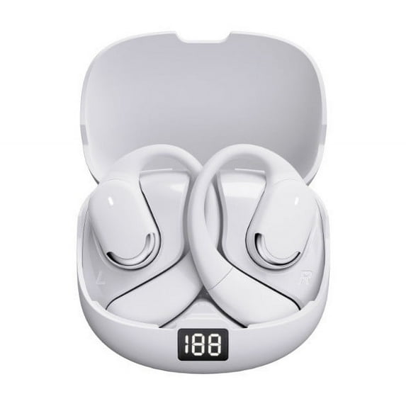 White Open-Ear Wireless Bluetooth Headphones With Long Battery Life ...