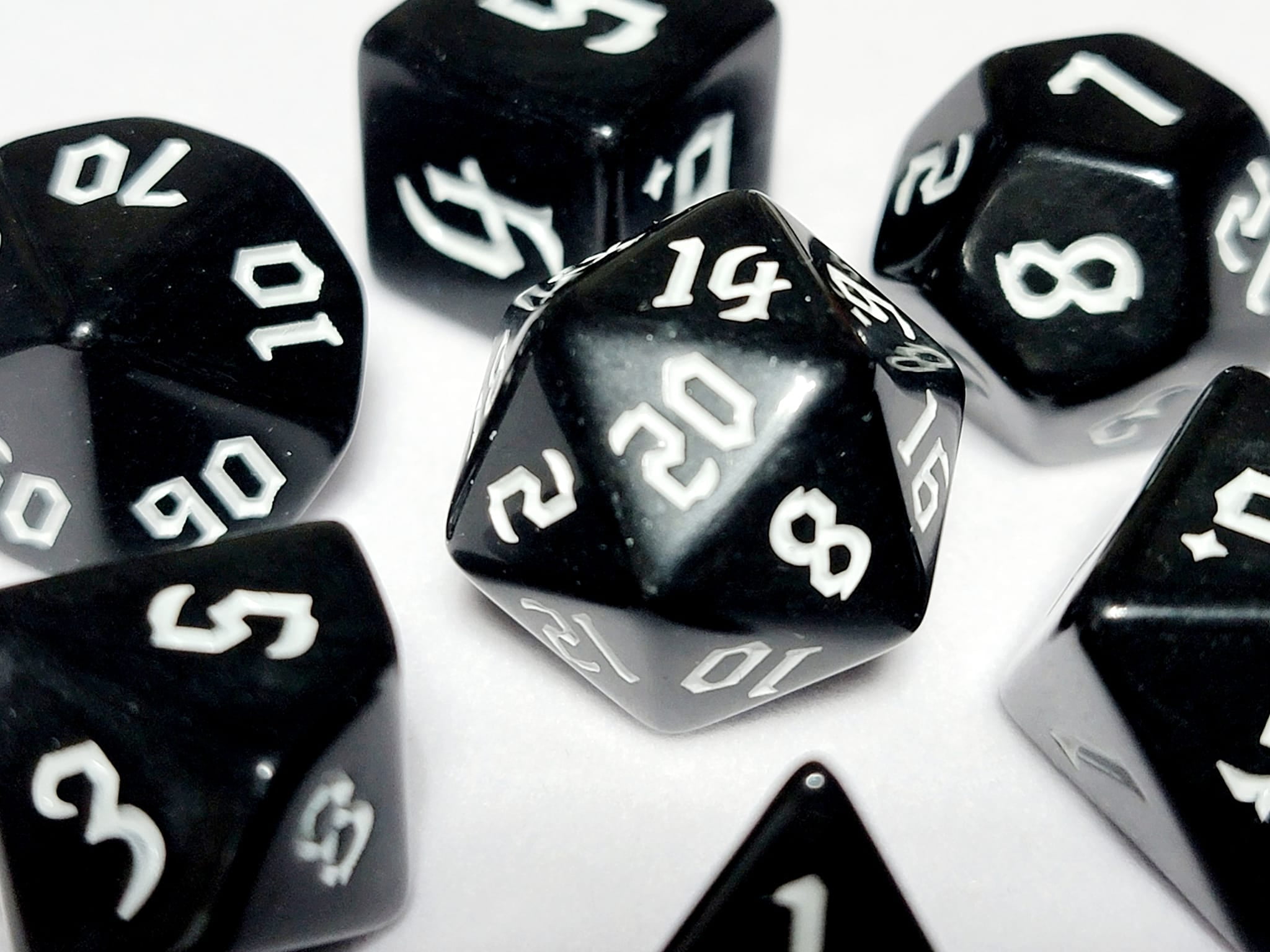 White Orcish Script DnD Dice Set | Dungeons and Dragons | 7 Dice RPG ...