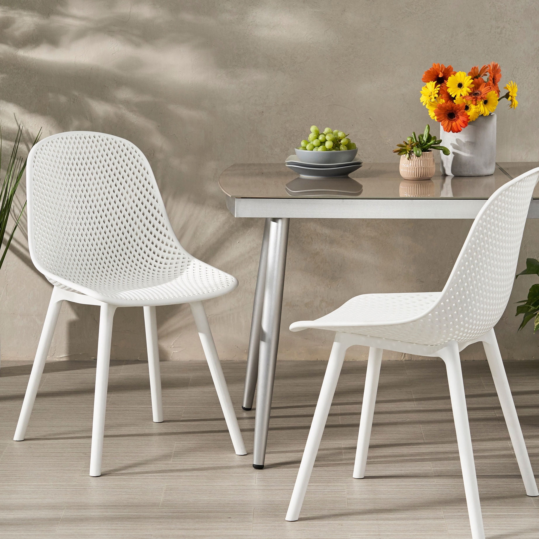 White Outdoor Dining Chair | Weatherproof for Outdoor Enjoyment ...