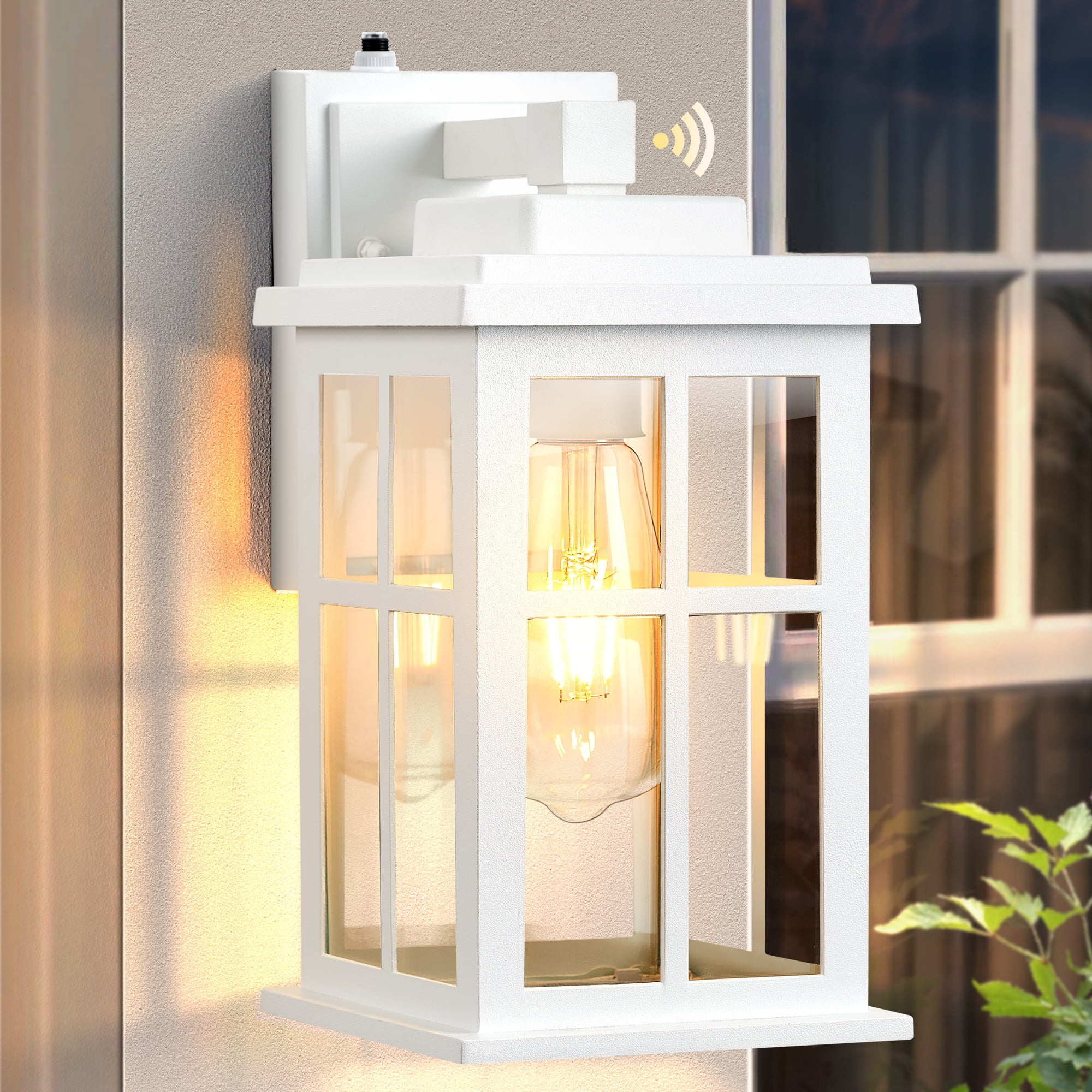 White Outdoor Wall Lights, Dusk to Dawn Exterior Lighting Fixtures ...