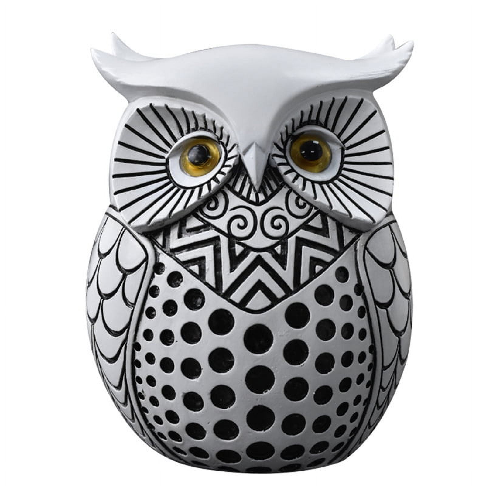White Owl Ornament, Resin Statue Animal Craft, for TV Cabinet Porch ...