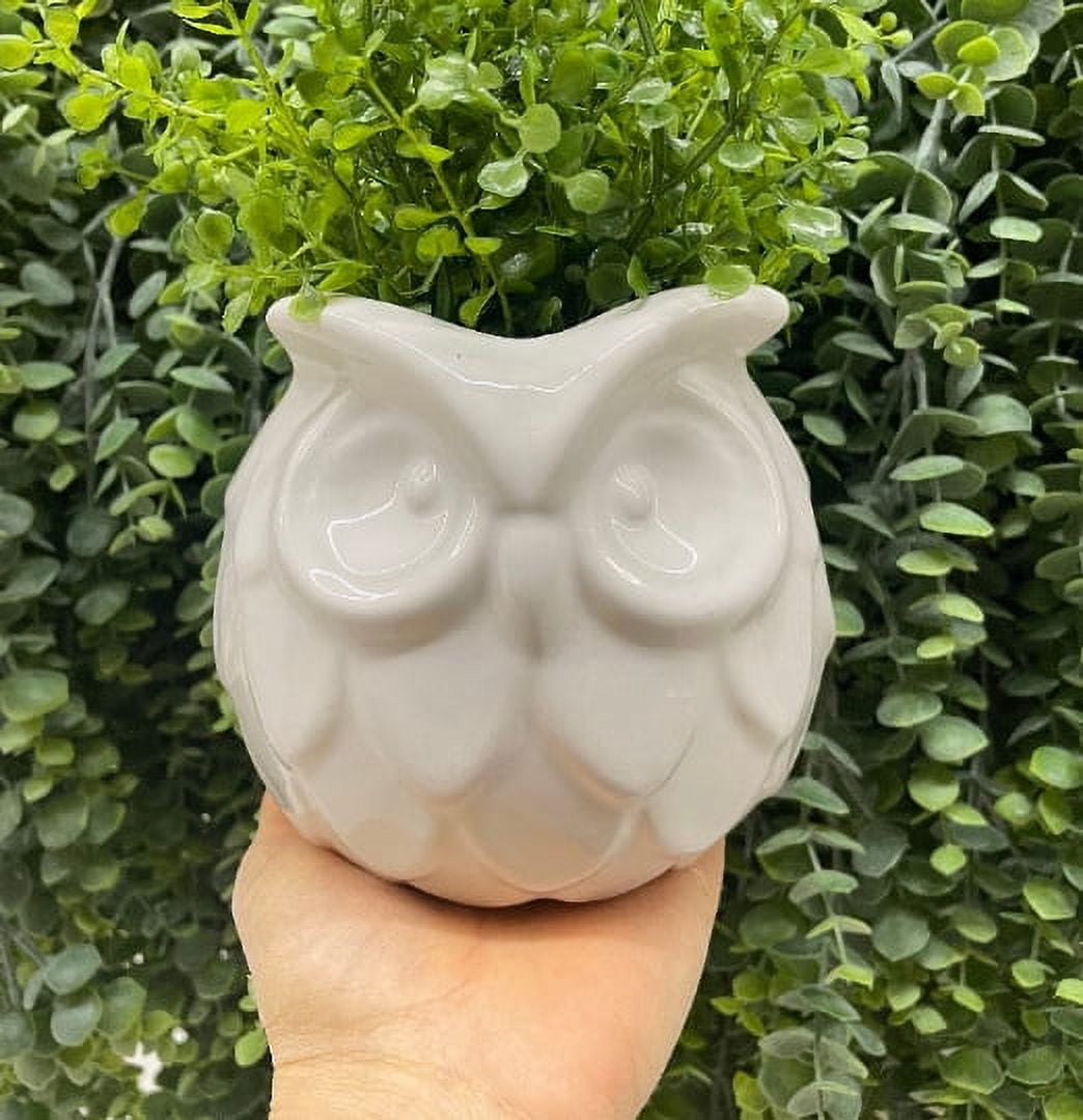 White Owl Planter Pot | Cute Planter | Bird Planter | Succulent Planter ...