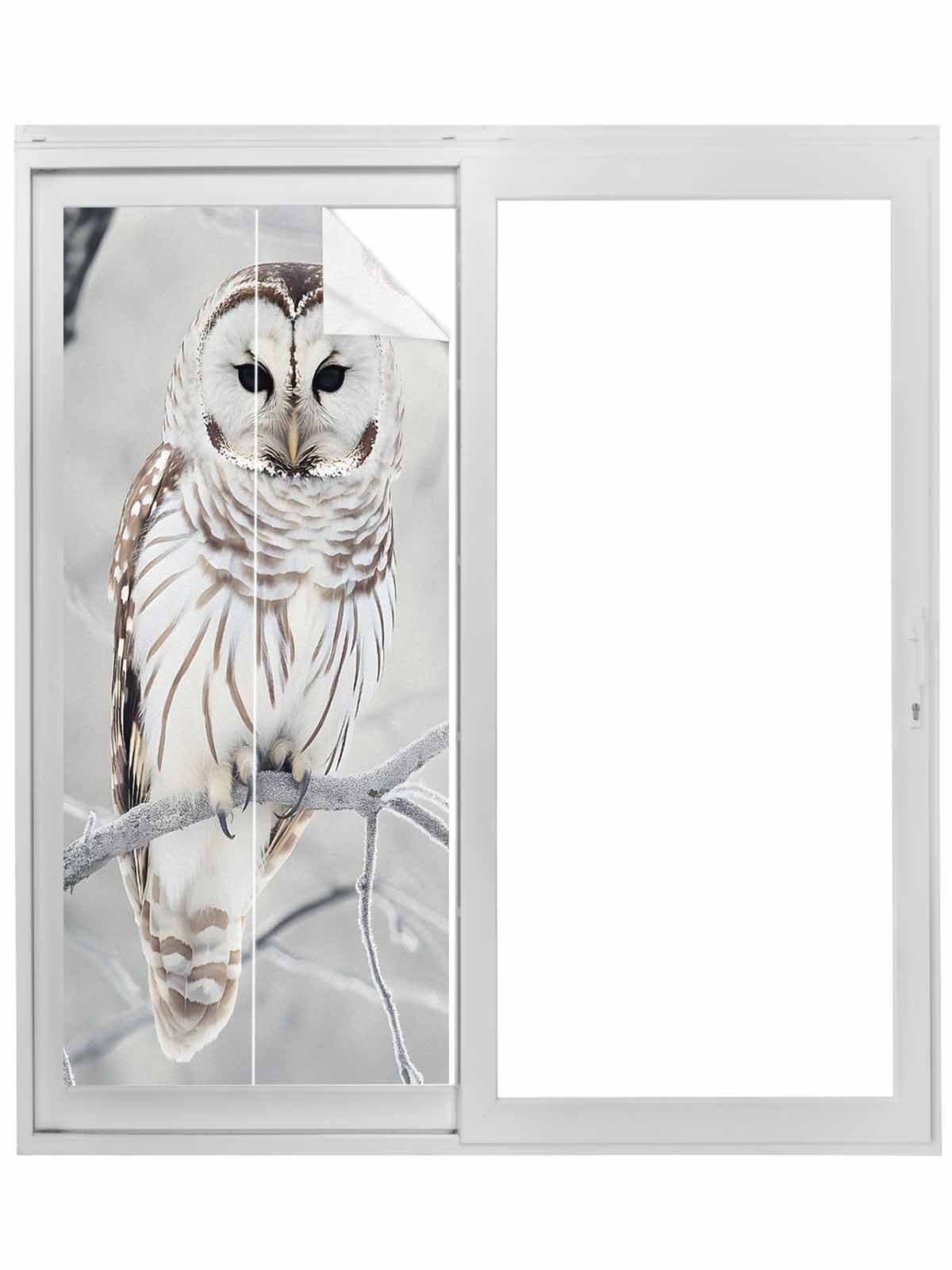 White Owl Window Privacy Film Stained Glass Window Film Decorative ...