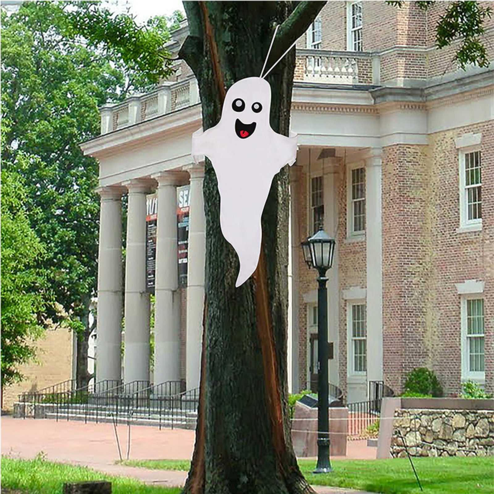 White Oxford Fabric Ghost Flag,Spooky Hanging Ghost with sling for ...